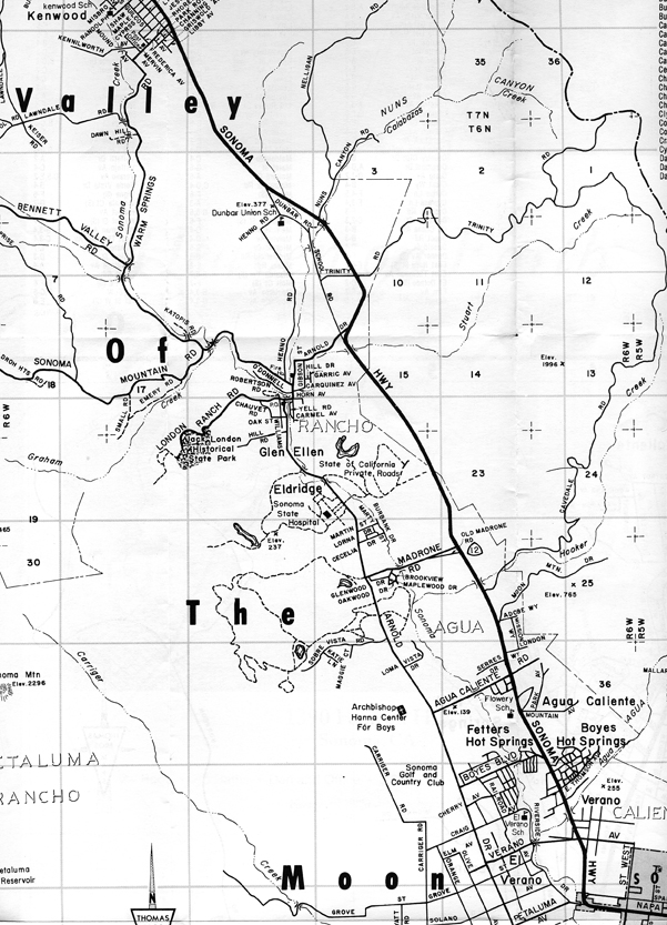 Valley of the Moon Map, 1962 | springs museum